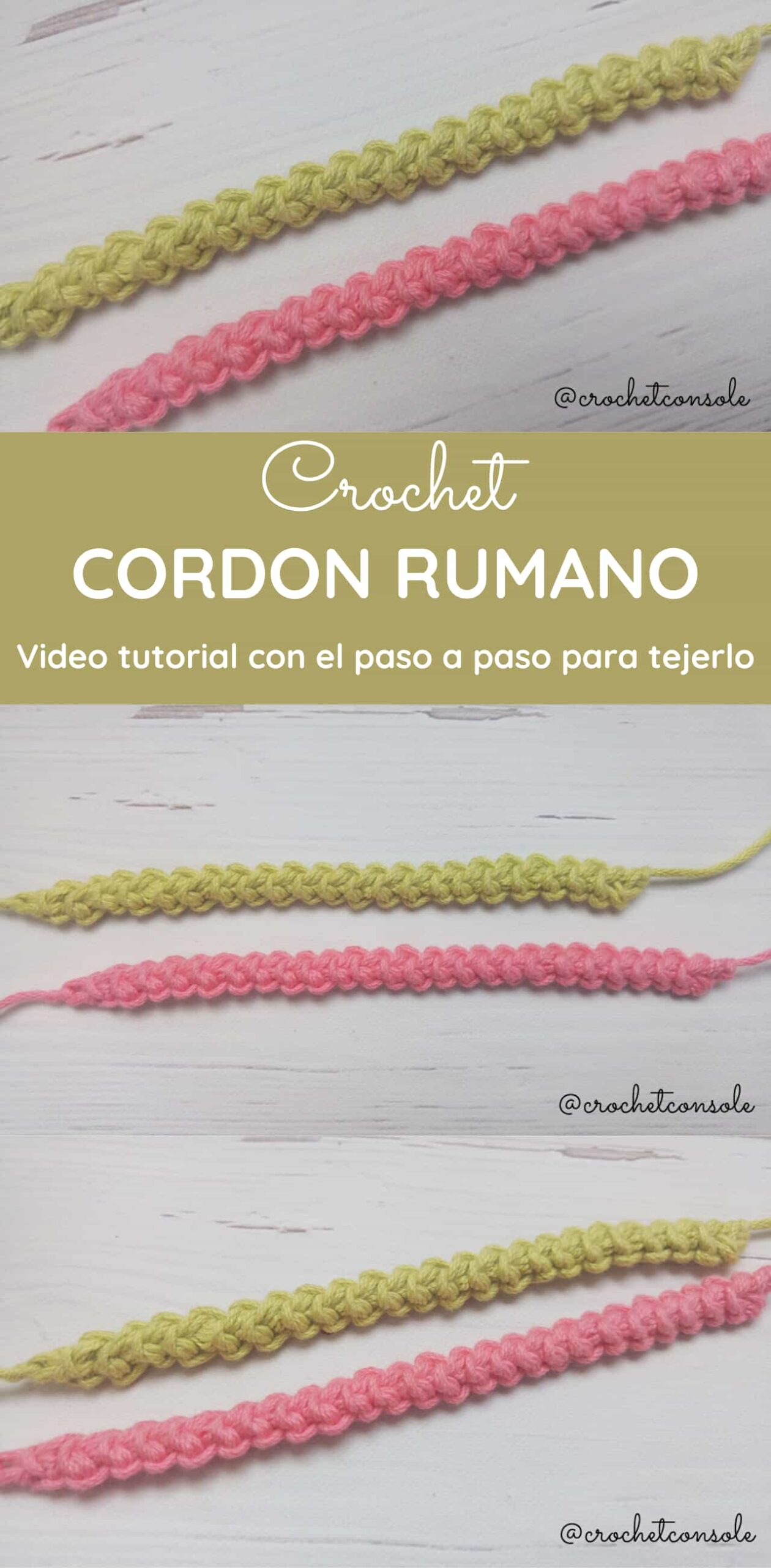 Cordón rumano a crochet - Crochet con Sole