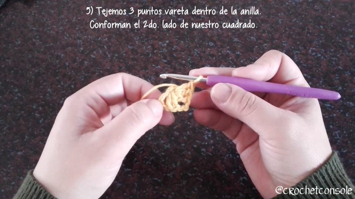 Cuadrado granny a crochet paso a paso con video tutorial