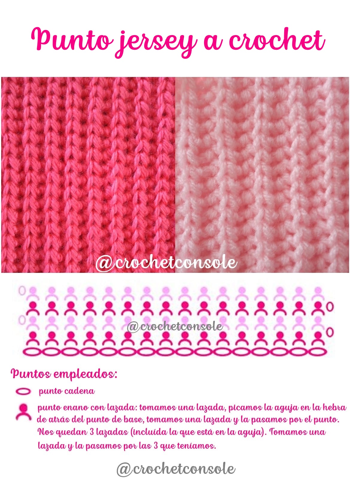Punto jersey a crochet - Crochet con Sole