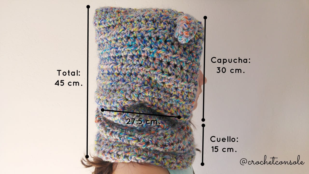 Cuello con capucha a crochet - Crochet con Sole