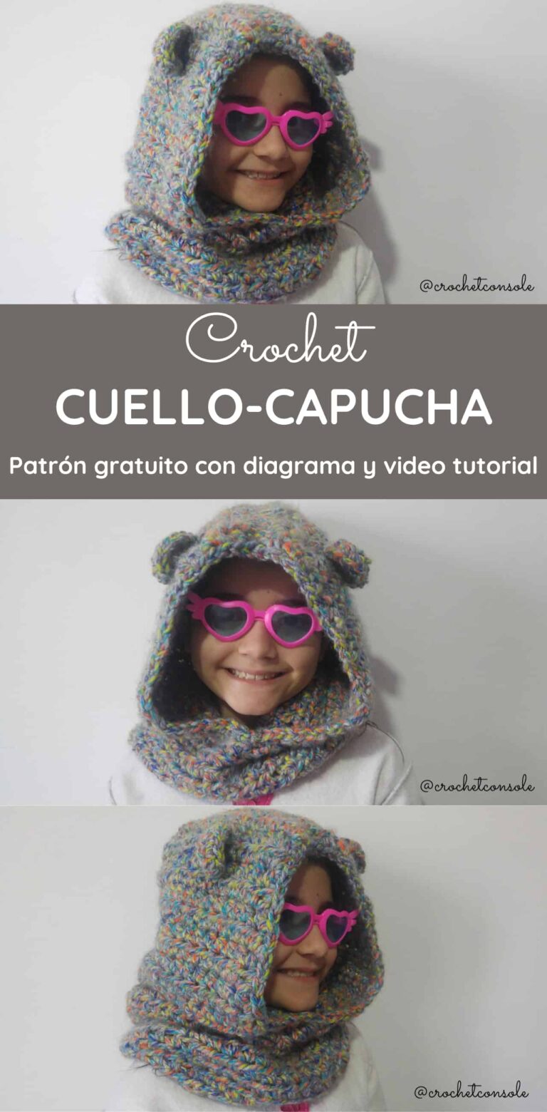 Cuello con capucha a crochet - Crochet con Sole
