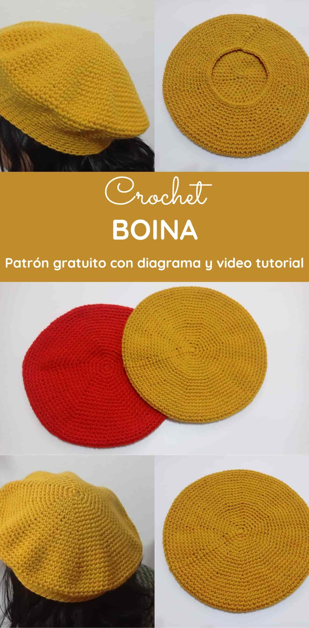 Boina a crochet paso a paso con indicaciones para todos los talles - Crochet con Sole