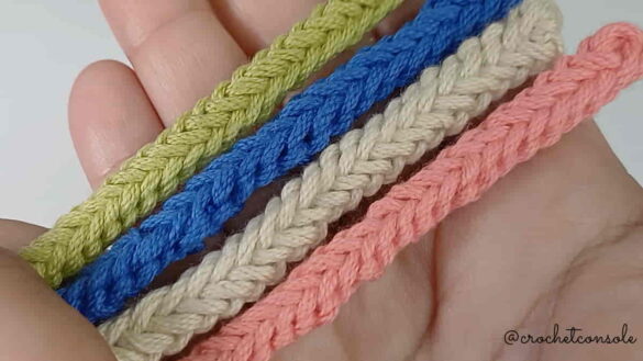 Cordón espiga doble a crochet - Crochet con Sole